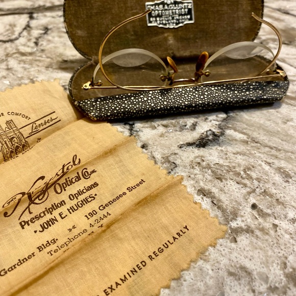 American Vintage | Accessories | Vintage Gold Glasses With Case 1 Gold ...
